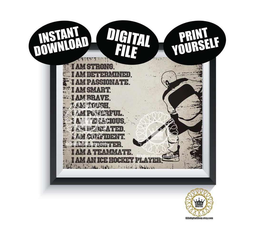 Ice Hockey Art DIGITAL FILE, I Am an Ice Hockey Player Team Gift Senior ...