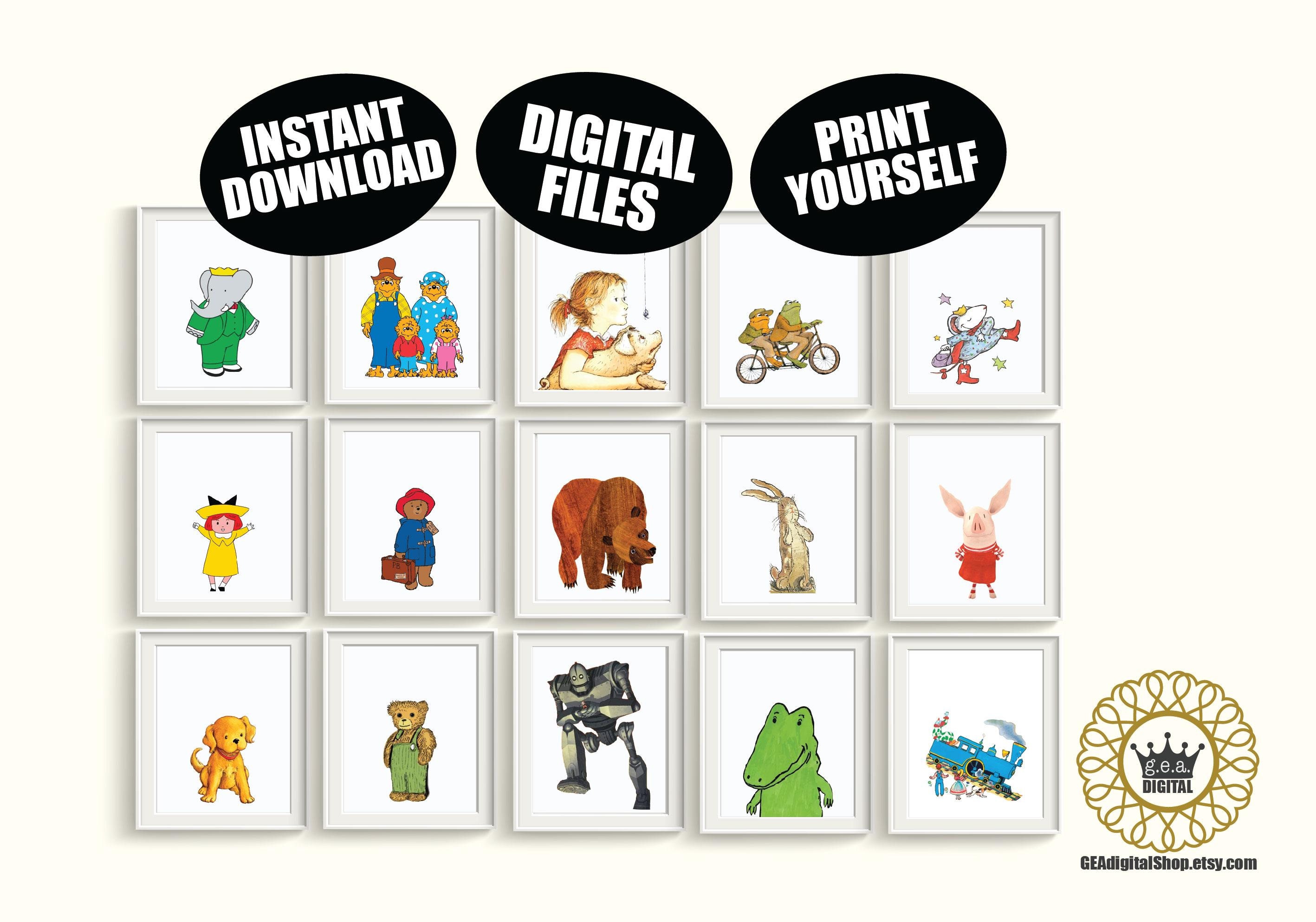 Storybook Characters Printable Art DIGITAL FILE Qty 15 Baby Favorite ...