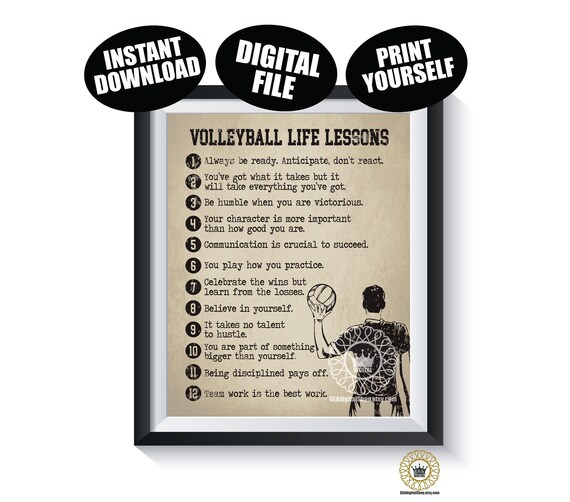 BOY Volleyball Life Lessons DIGITAL FILE Motivational Sports - Etsy