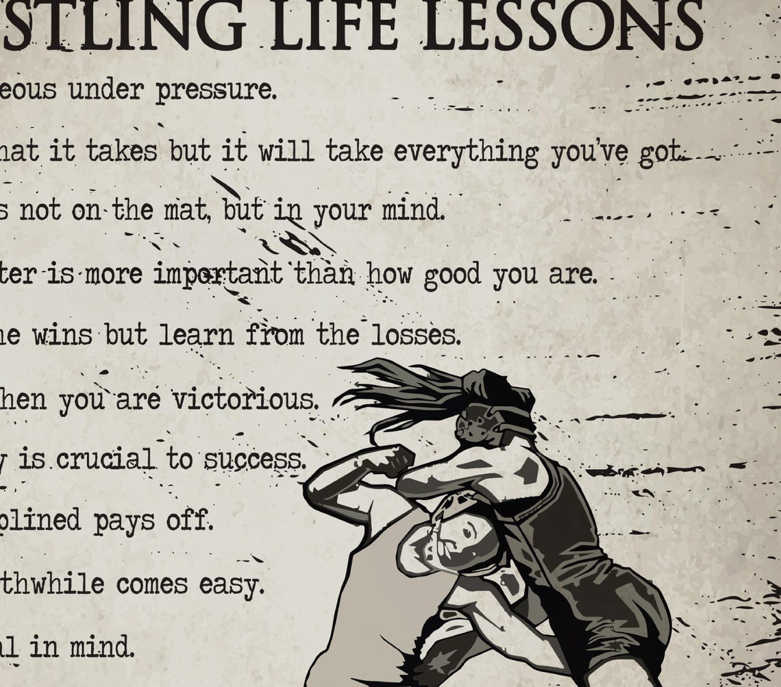 Female Wrestler Art DIGITAL FILE Wrestling Life Lessons Girls Sports ...