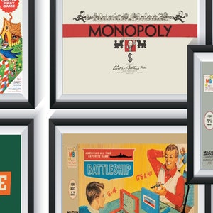 Vintage Board Game Box DIGITAL FILES Qty 10 Game Room Wall Art Decor ...
