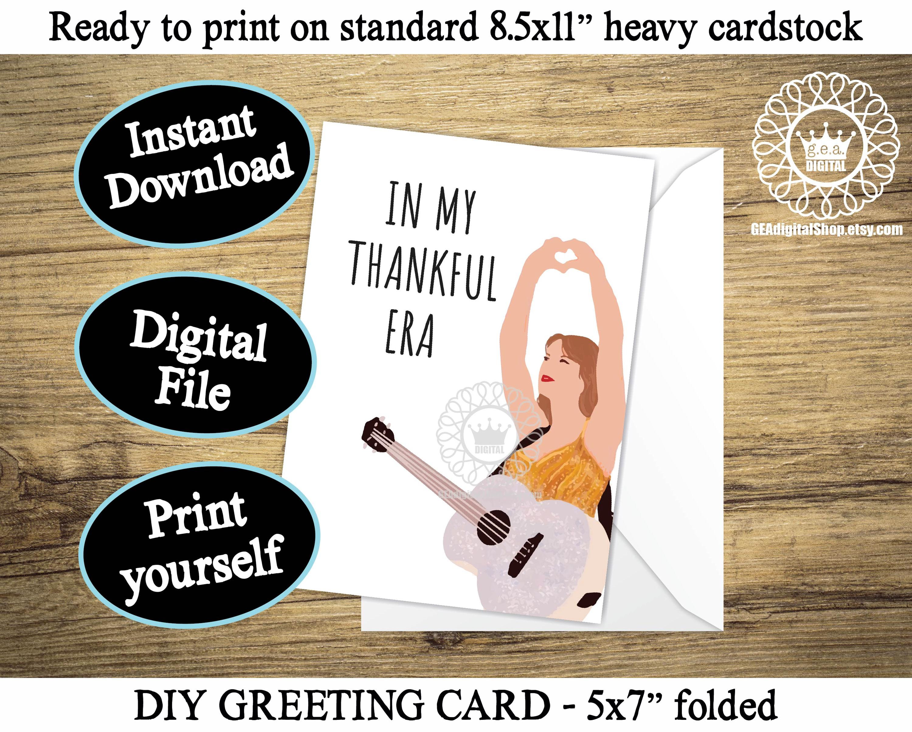 Taylor Swift Thank You Card PRINTABLE Taylor Swift Era Card, Swiftie ...