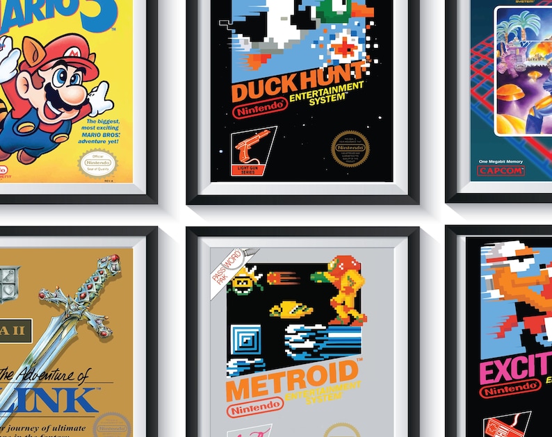 Retro Video Game Posters DIGITAL FILES Qty 15 Vintage Game Room Wall ...