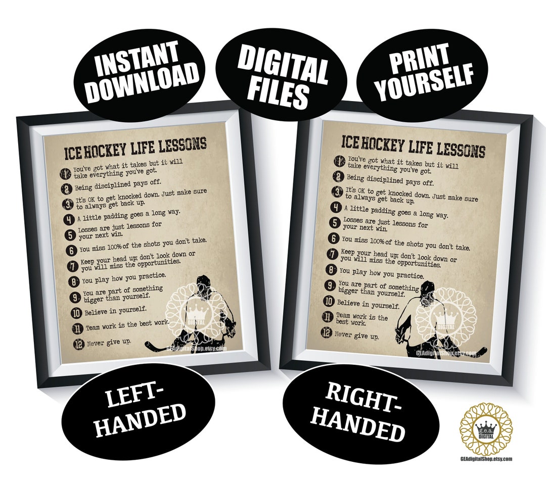 GIRL Ice Hockey Life Lessons DIGITAL FILES Boy Motivational Sports ...