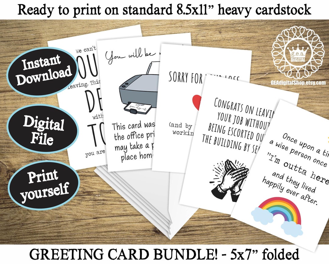 Funny Coworker Going Away Card BUNDLE Printable Funny Retirement Card ...