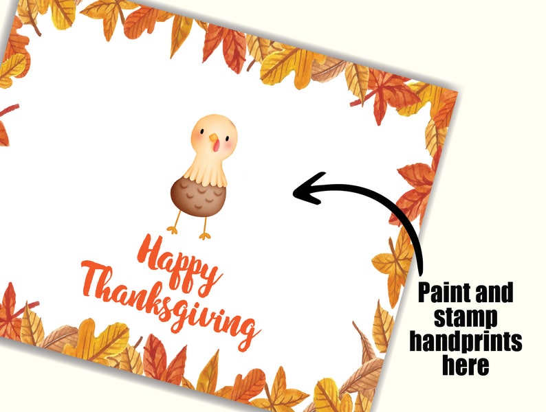 Thanksgiving Handprint Art Craft DIGITAL FILES DIY Turkey Watercolor ...