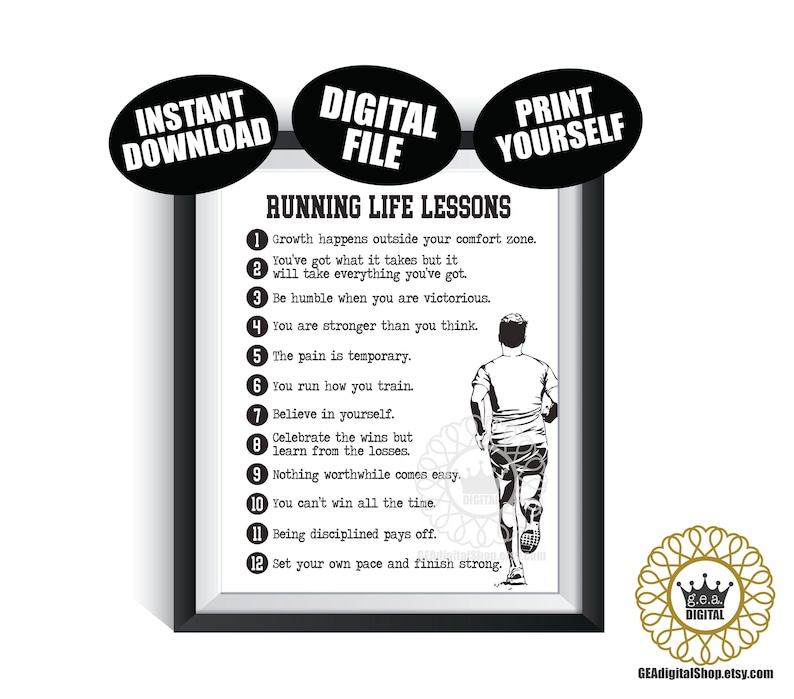 Boys Cross Country Life Lessons DIGITAL FILE Running Poster Track Art ...