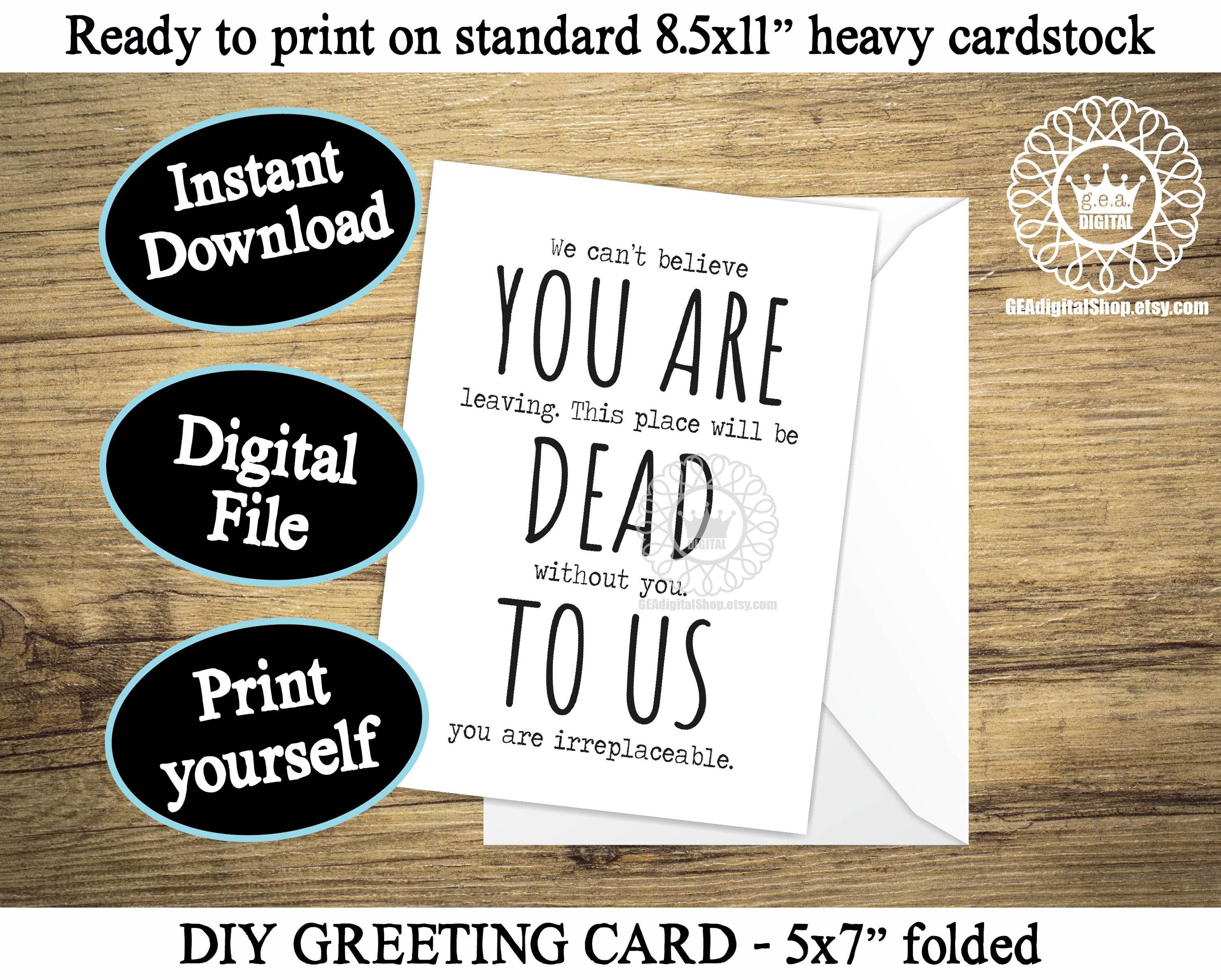 Funny Coworker Going Away Card PRINTABLE Funny Retirement Card Card ...