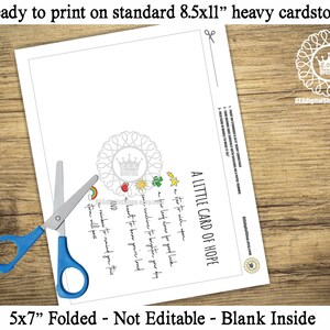 Little Card of Hope PRINTABLE, Cancer Support Thinking of You Card ...