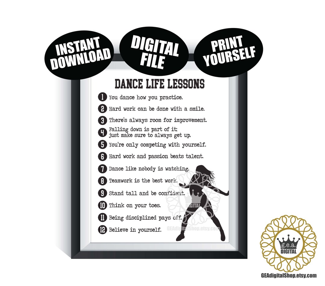 Hip Hop Dance Life Lessons DIGITAL FILE Hip Hop Dancer Modern Poster ...
