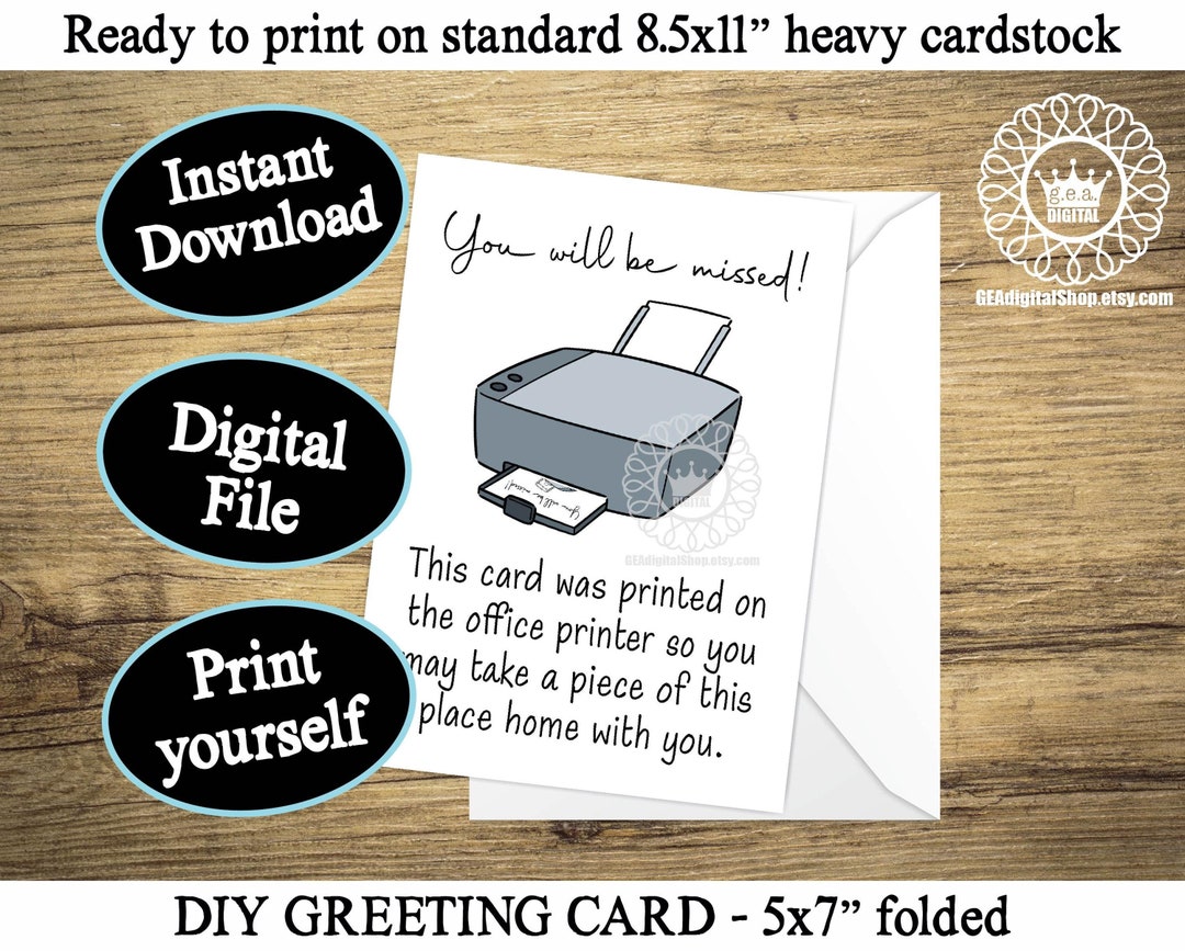 Funny Coworker Leaving Card PRINTABLE Funny Retirement Card Quitting ...