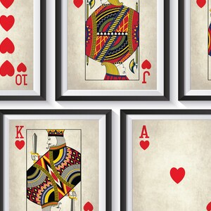 Game Room Decor Playing Cards DIGITAL FILES Qty 5 Poker Room Wall Art ...