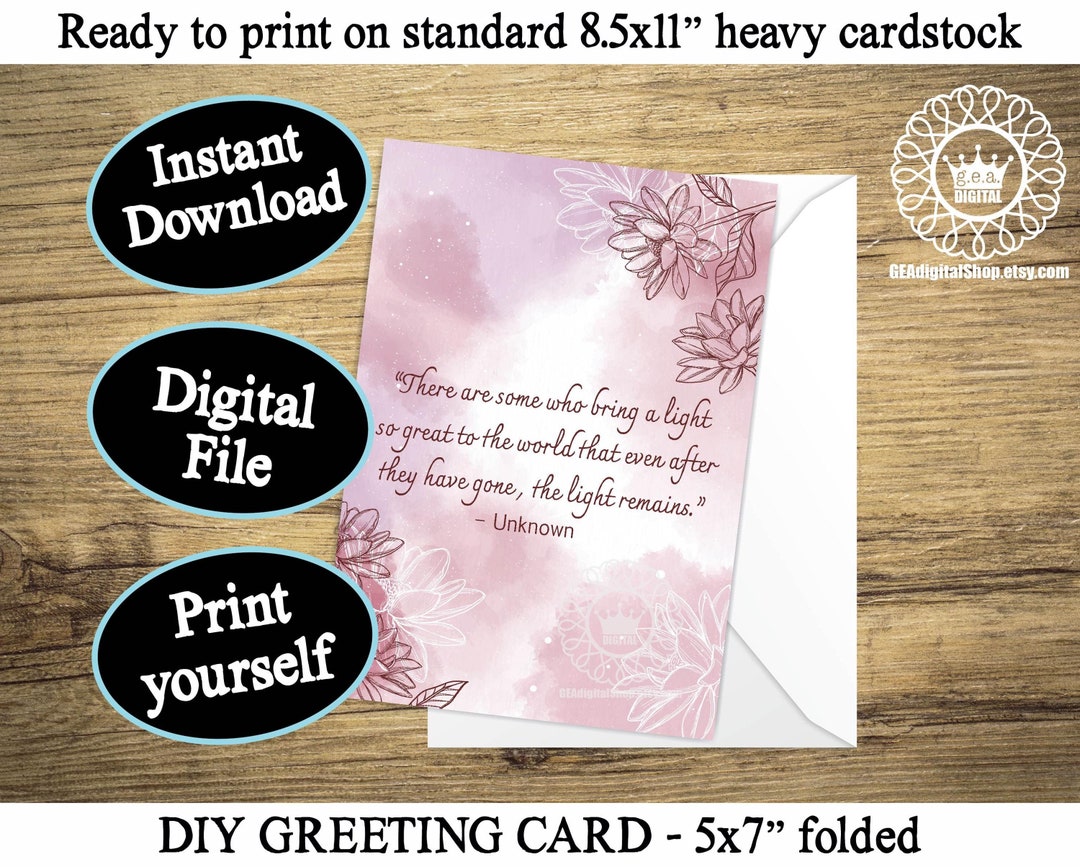 Sympathy Card PRINTABLE, Sympathy Quote, Thinking of You Difficult Time ...