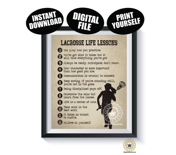 GIRL Lacrosse Life Lessons DIGITAL FILE Unique Sports Poster - Etsy