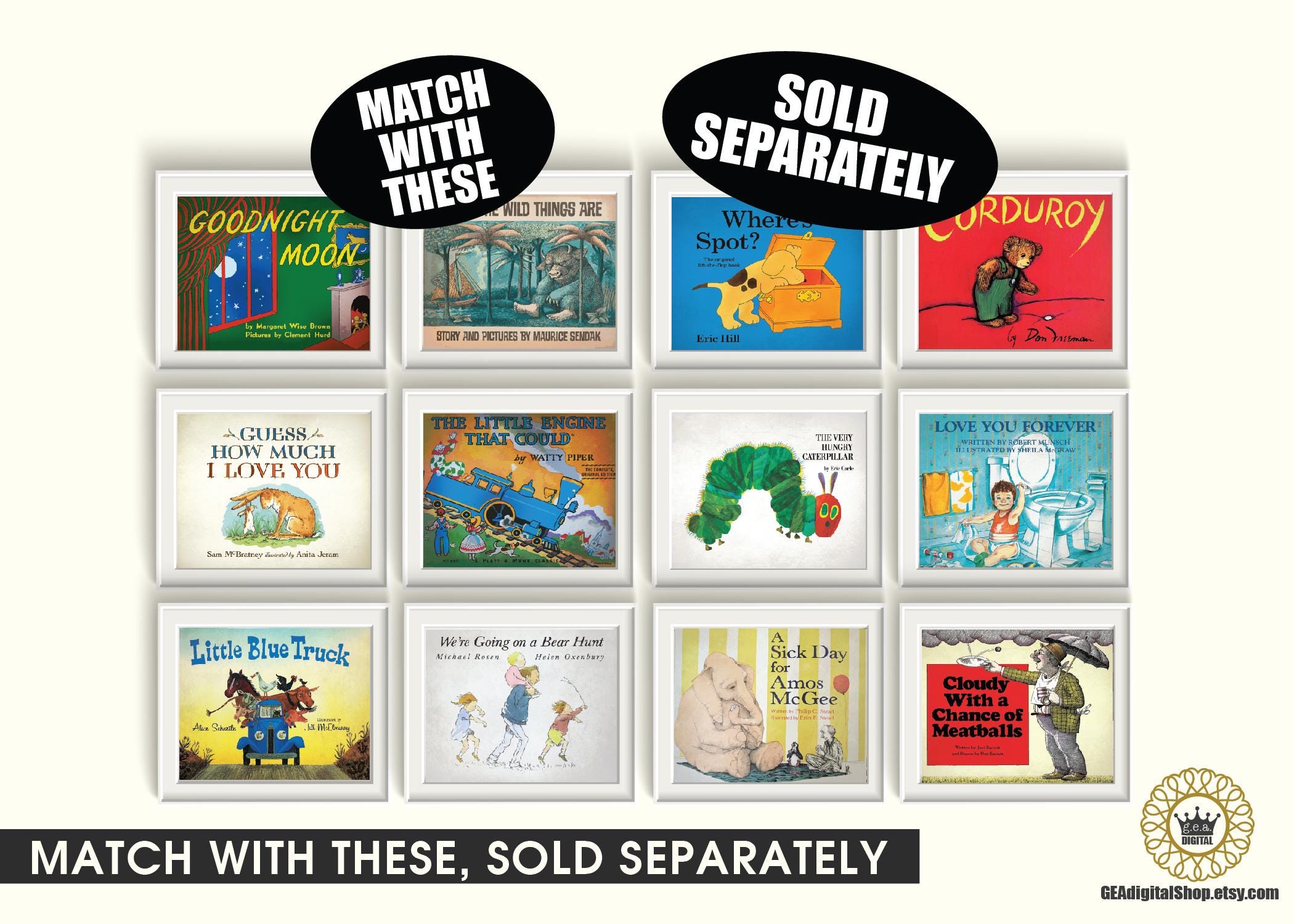 Classic Storybook Printable Art DIGITAL FILE Qty 18 Baby Favorite Book ...