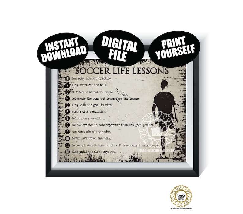 BOYS Soccer Graduation Gift Life Lessons DIGITAL FILE Sports Last ...