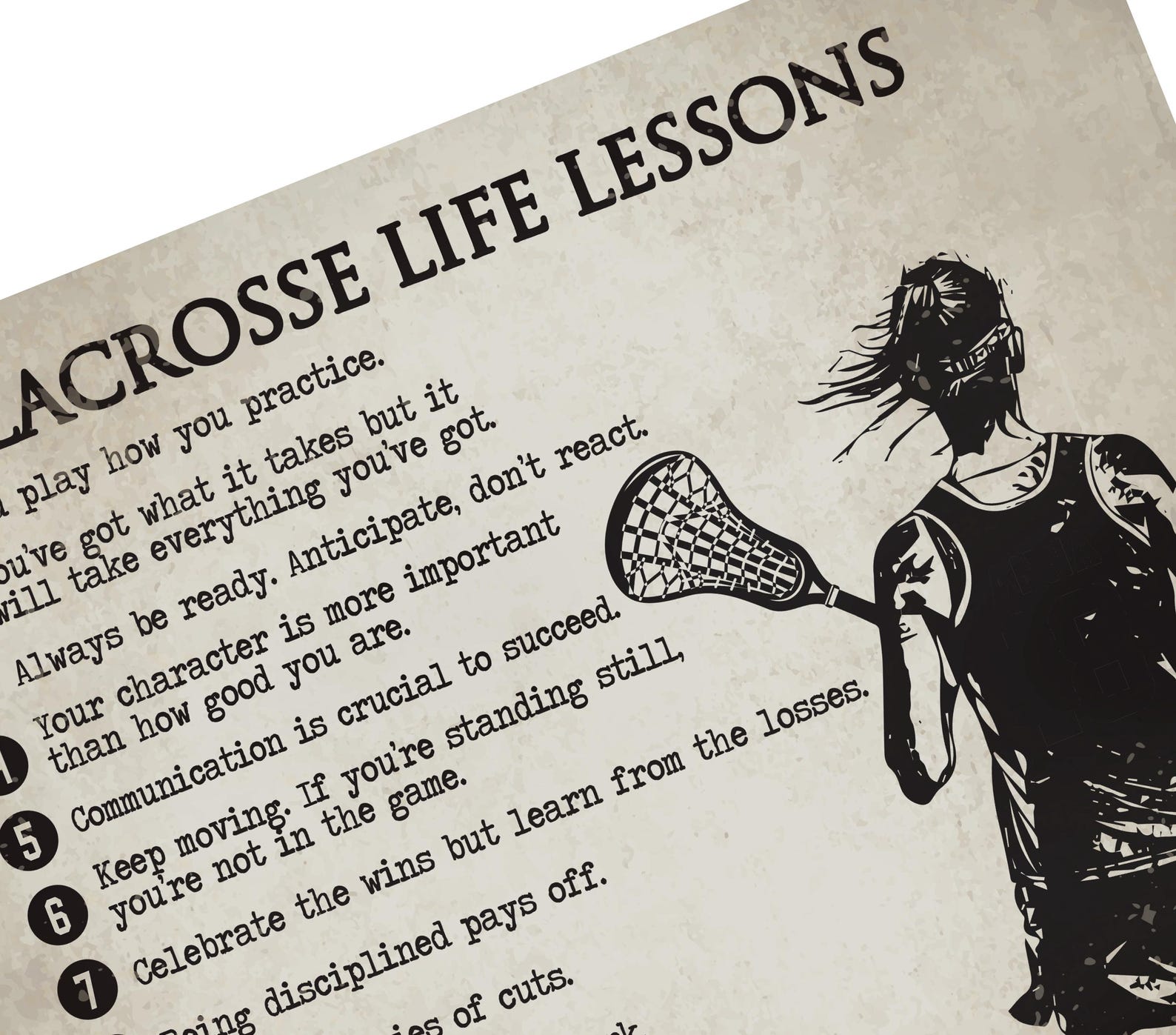 Girls Lacrosse Life Lessons Poster DIGITAL FILE Motivational Sports ...