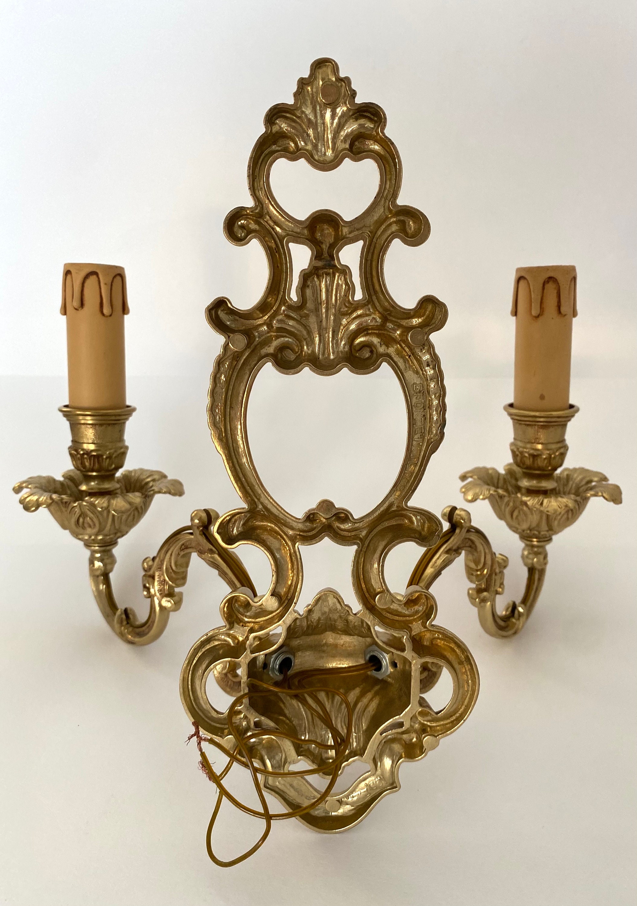 Large French Pair of Sconces Louis XV, Baroque Style, Antique French ...