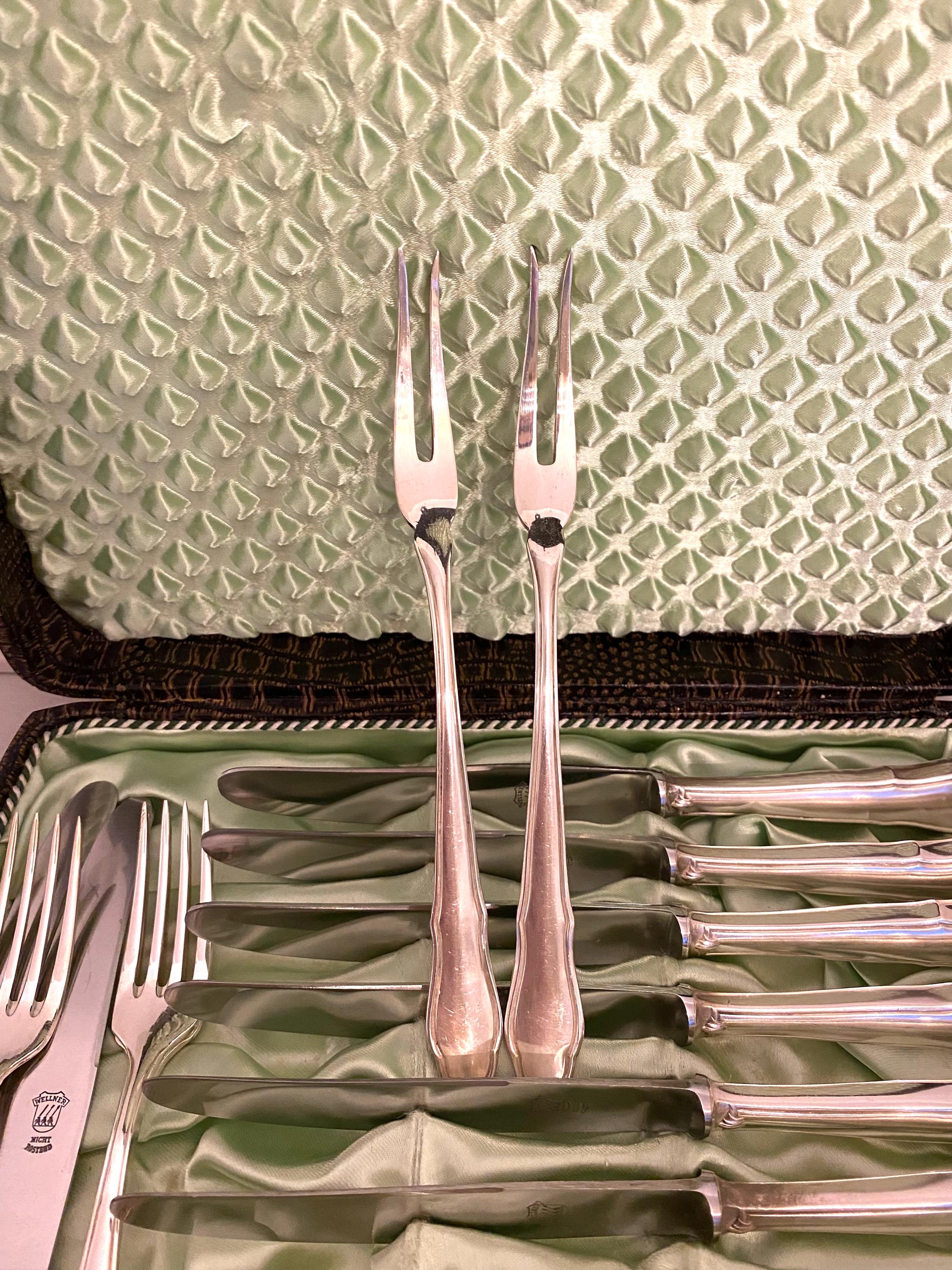 Antique German Dessert Cutlery for 10 Persons Wellner Nicht Rostend ...
