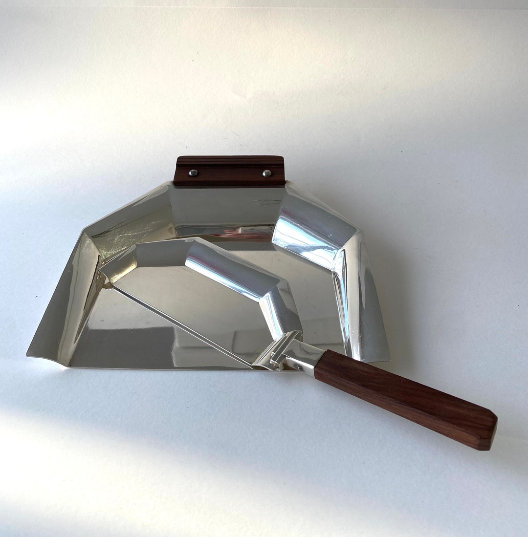 Alfénide CHRISTOFLE Art Deco Crumb Tray in Silver-plated Metal and Wood ...