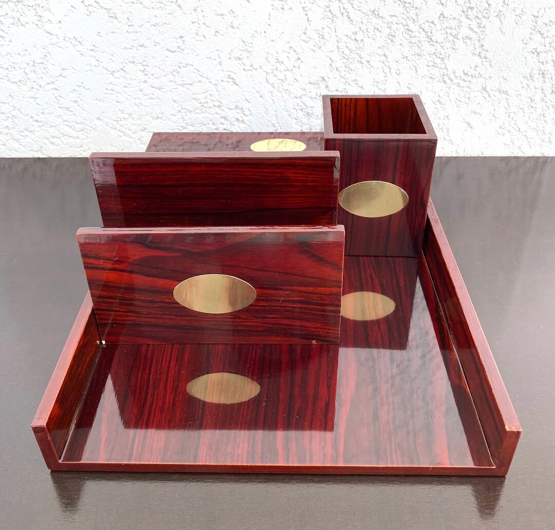 LANCEL PARIS Desk Accessories, French Art Deco Desk Storage, Luxury ...
