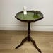 Small Vintage French Wine Table With Green Leather Top, Small Round ...