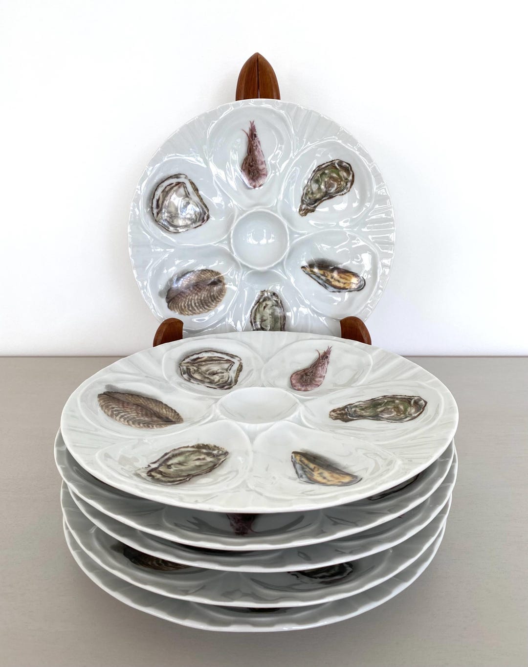 PILLIVUYT Oyster Plate, French Vintage Shellfish Plate, French Slip ...