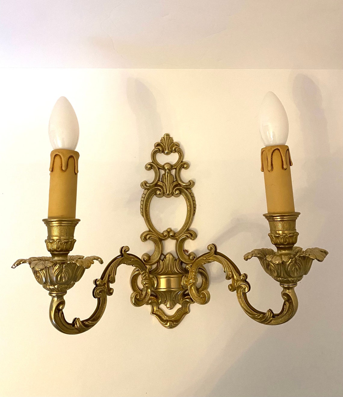 Large French Pair of Sconces Louis XV, Baroque Style, Antique French ...