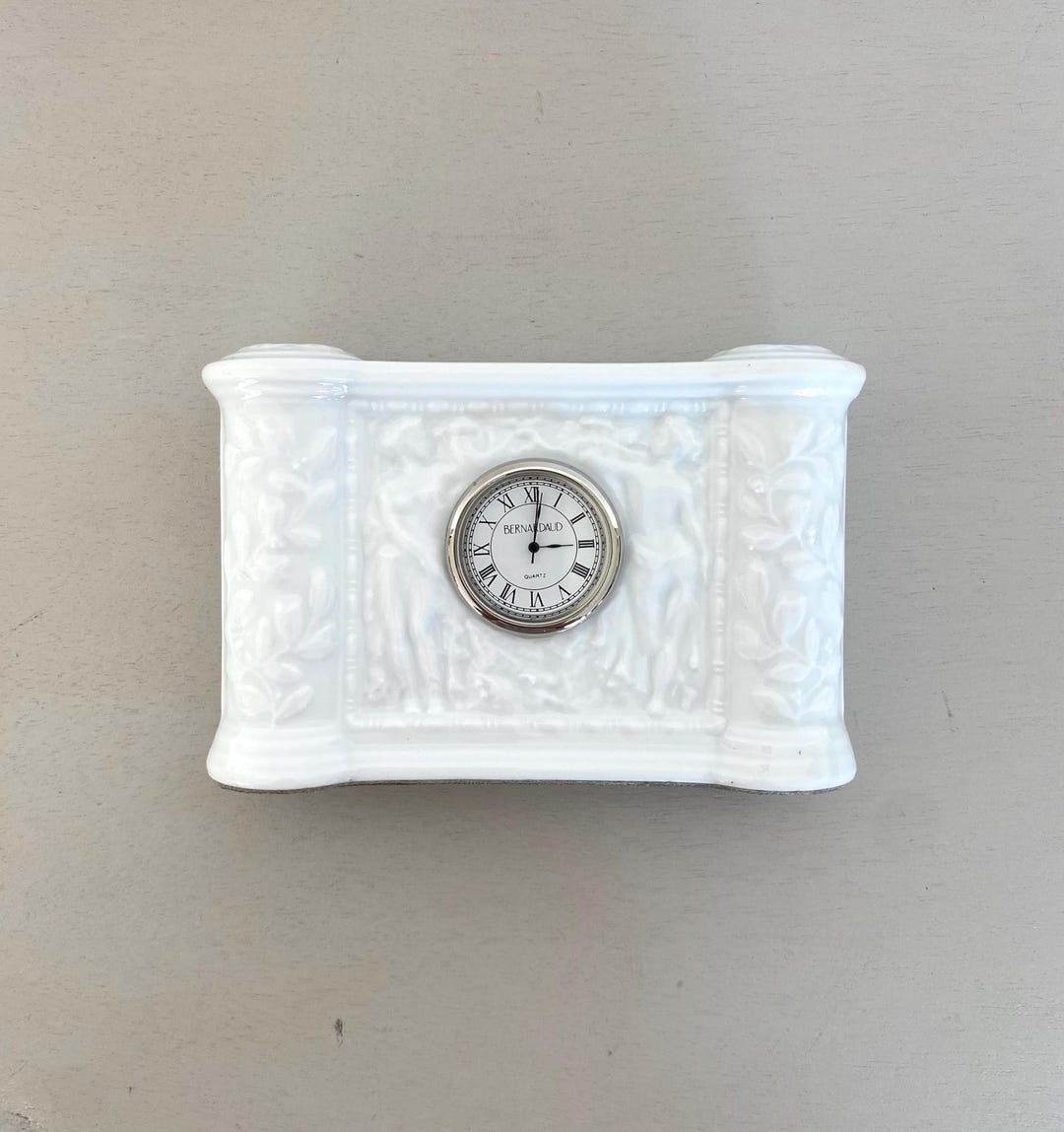 BERNARDAUD White Porcelain Table Clock, Small French Luxury Porcelain ...