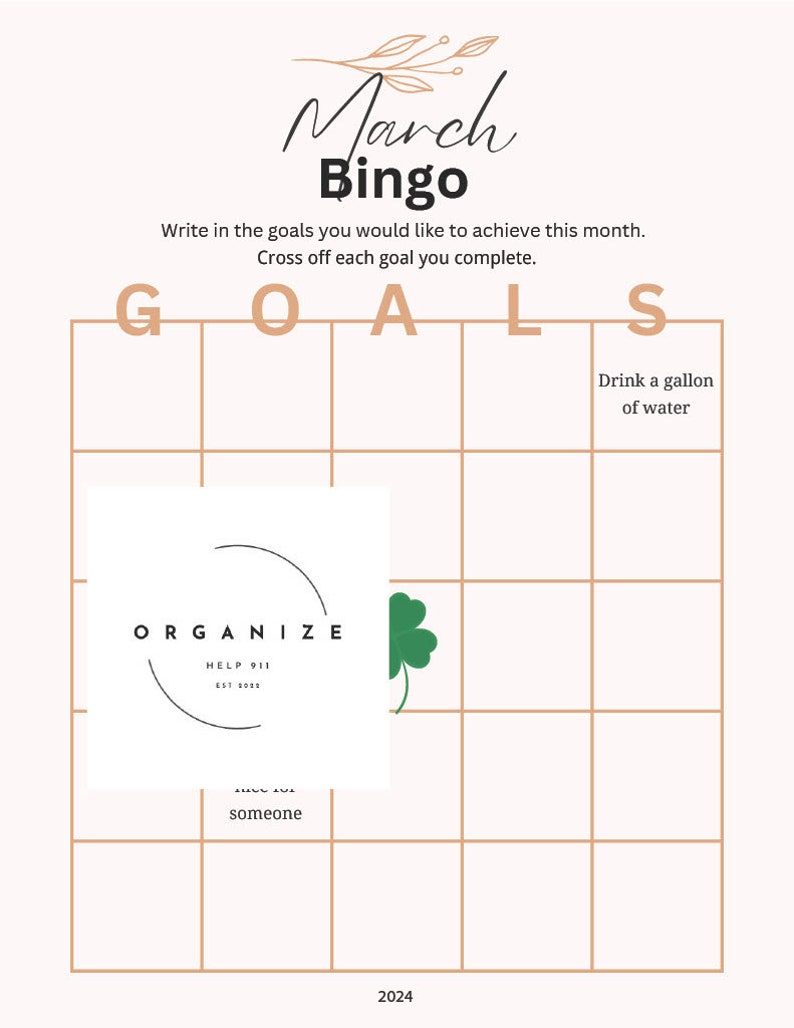 Monthly Goal Settings W/bingo Cards - Etsy