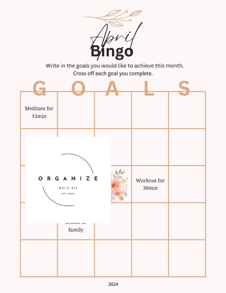 Monthly Goal Settings W/bingo Cards - Etsy