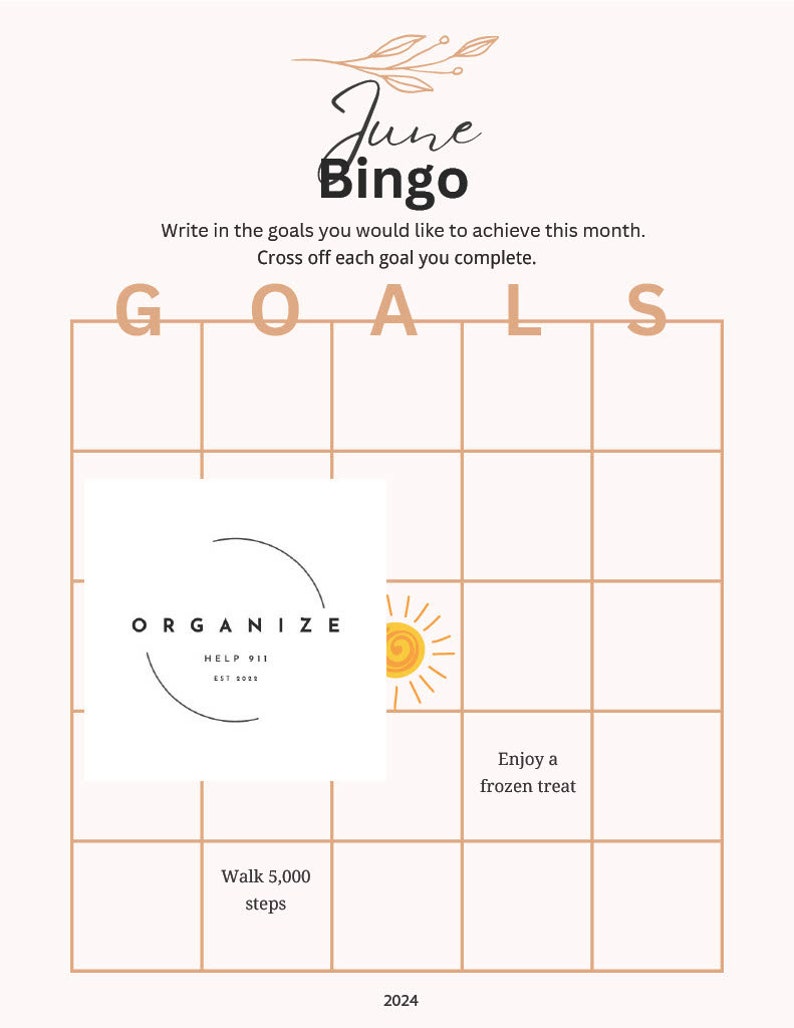 Monthly Goal Settings W/bingo Cards - Etsy