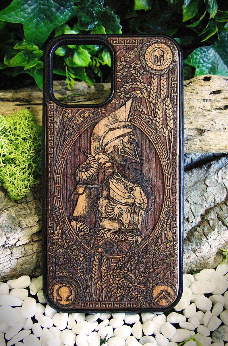 Spartan Phone Case Wood Laser Engraved - Etsy
