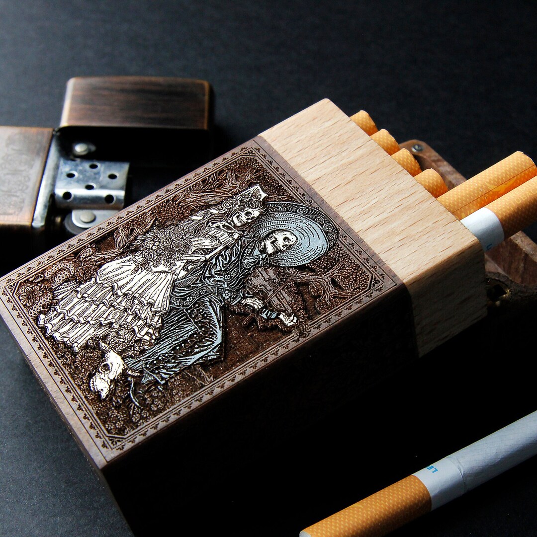 Mexican Tobacco Cigarette Case Laser Engraved Hand Painting - Etsy