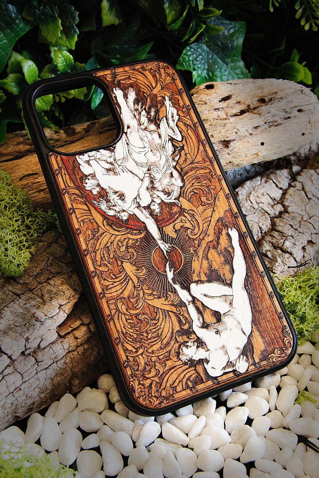 Adam - Phone Case Wood Laser Engraved for iPhone 15, 14, 13, 12, 11, XS ...