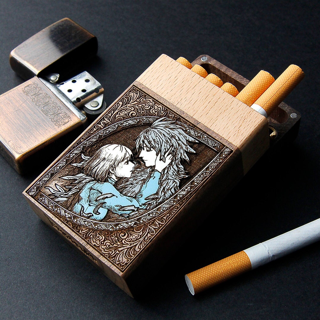 Howl's Moving Castle - Cigarette Case Laser Engraved + Hand Painting - Etsy