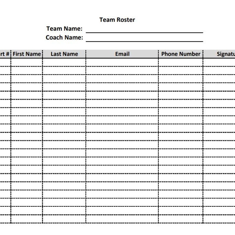 Team Roster Shirts - Etsy