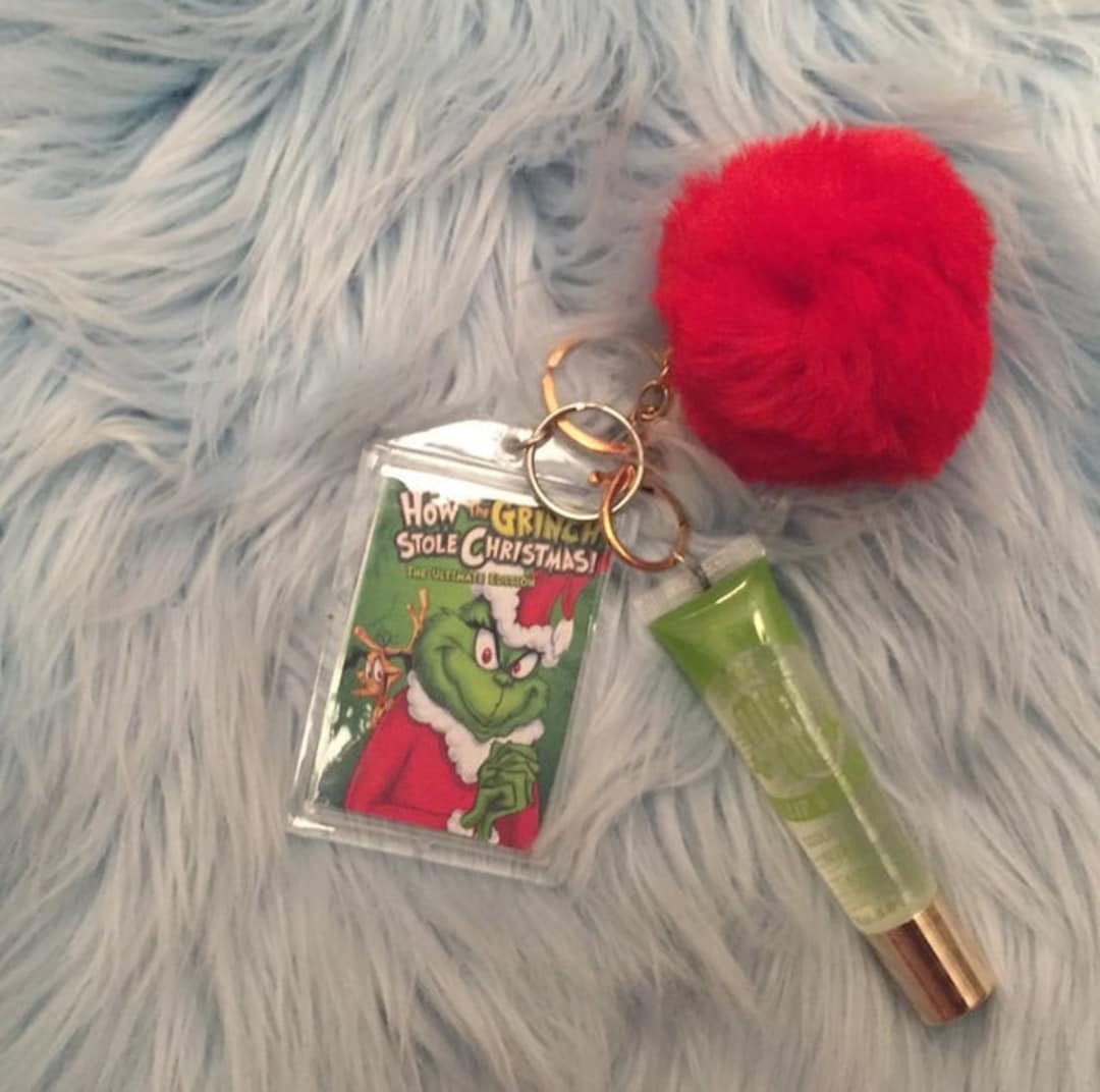 Custom Keychain Puff and Lip Gloss - Etsy