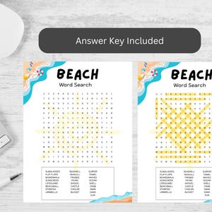Beach Word Search Puzzle: Summer Fun Activity for Kids (PDF Download ...