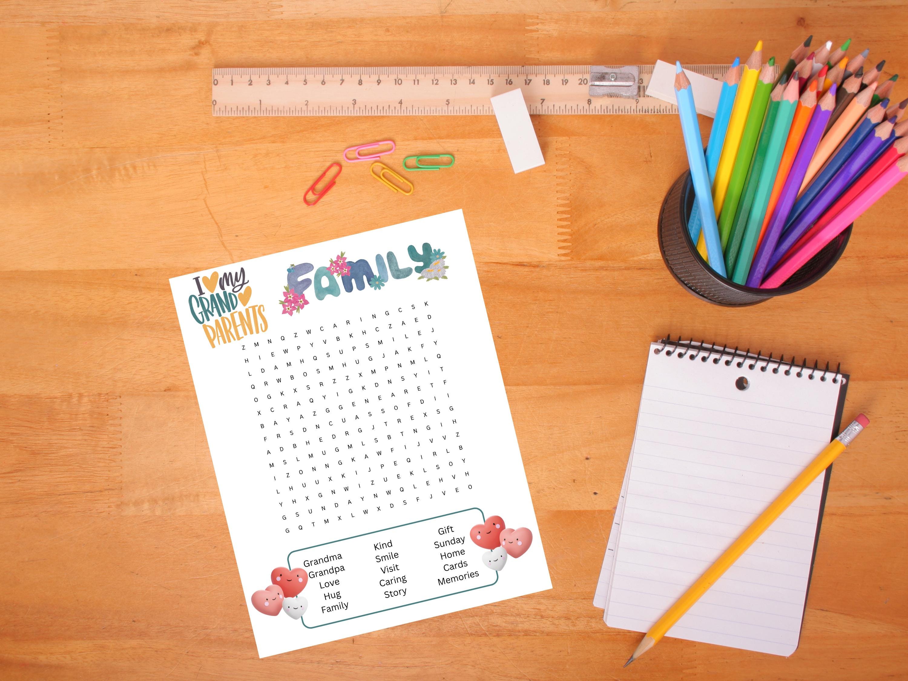 Grandparents Day Word Search Puzzle: Kids Printable Activity (PDF ...