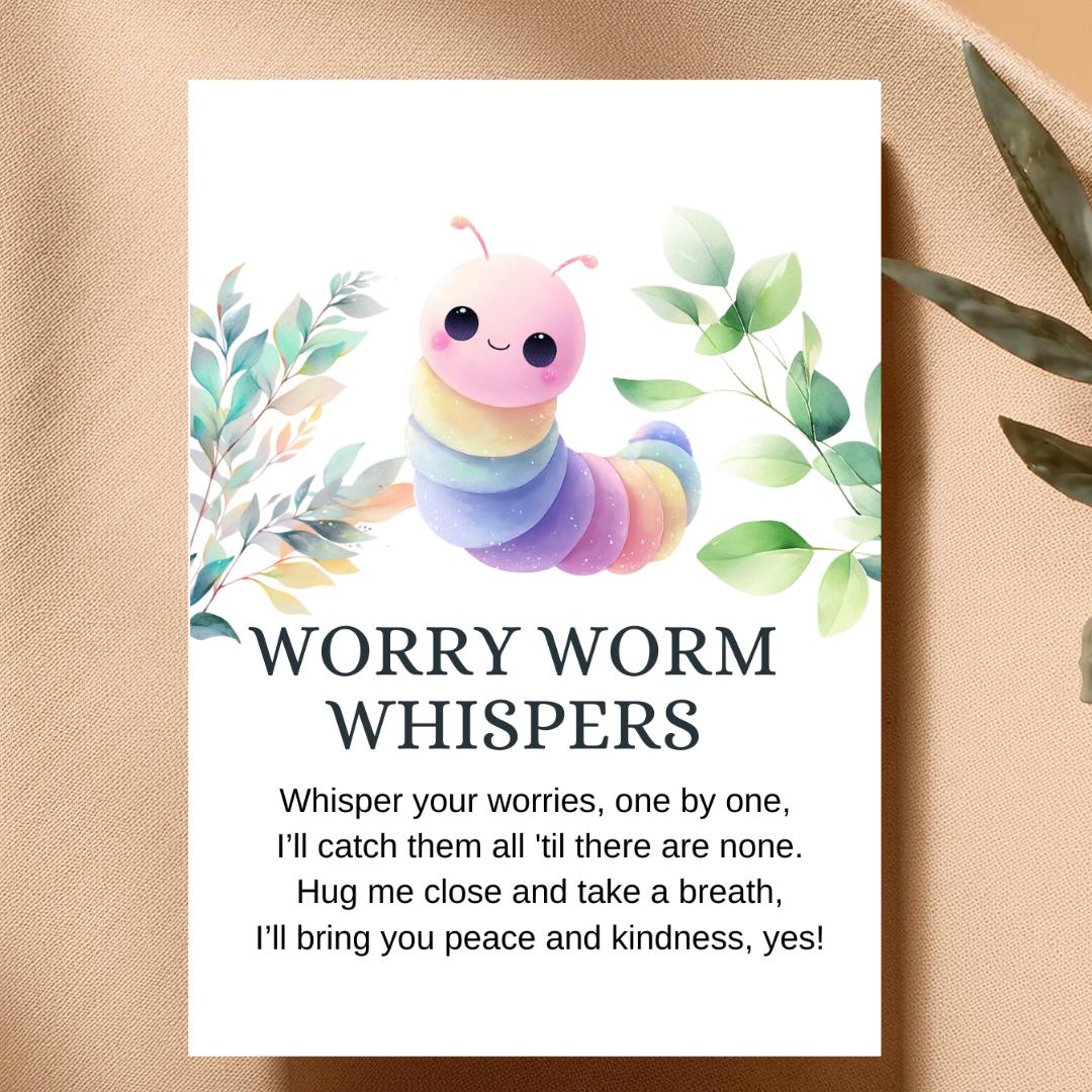 Printable Worry Worm Cards for Kids: Anxiety Relief Gift Tags (PDF ...