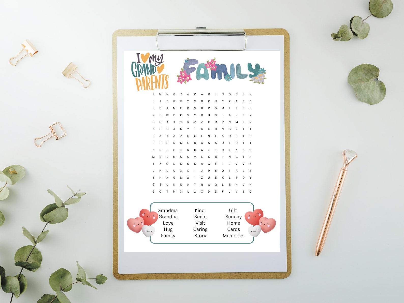 Grandparents Day Word Search Puzzle: Kids Printable Activity (PDF ...