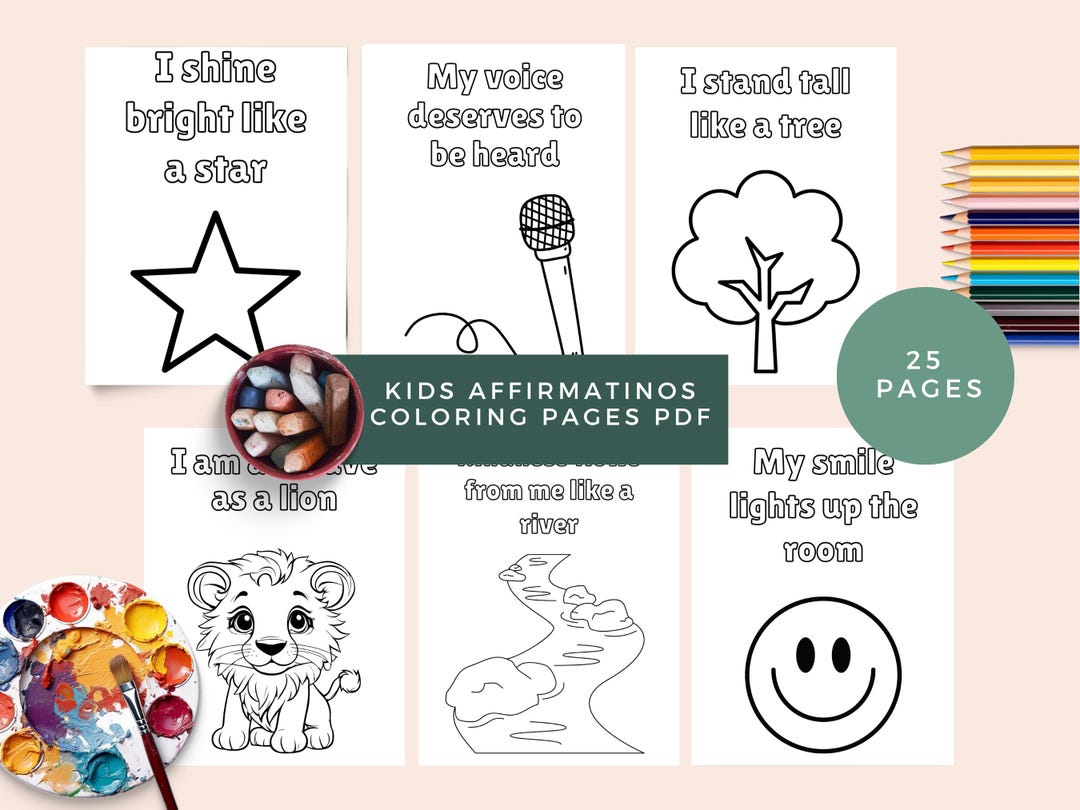 Printable Positive Affirmation Coloring Pages for Kids - Motivational ...