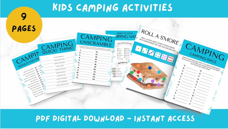 Camping Activity Pack | Summer Printables | Summer Games | Camping ...