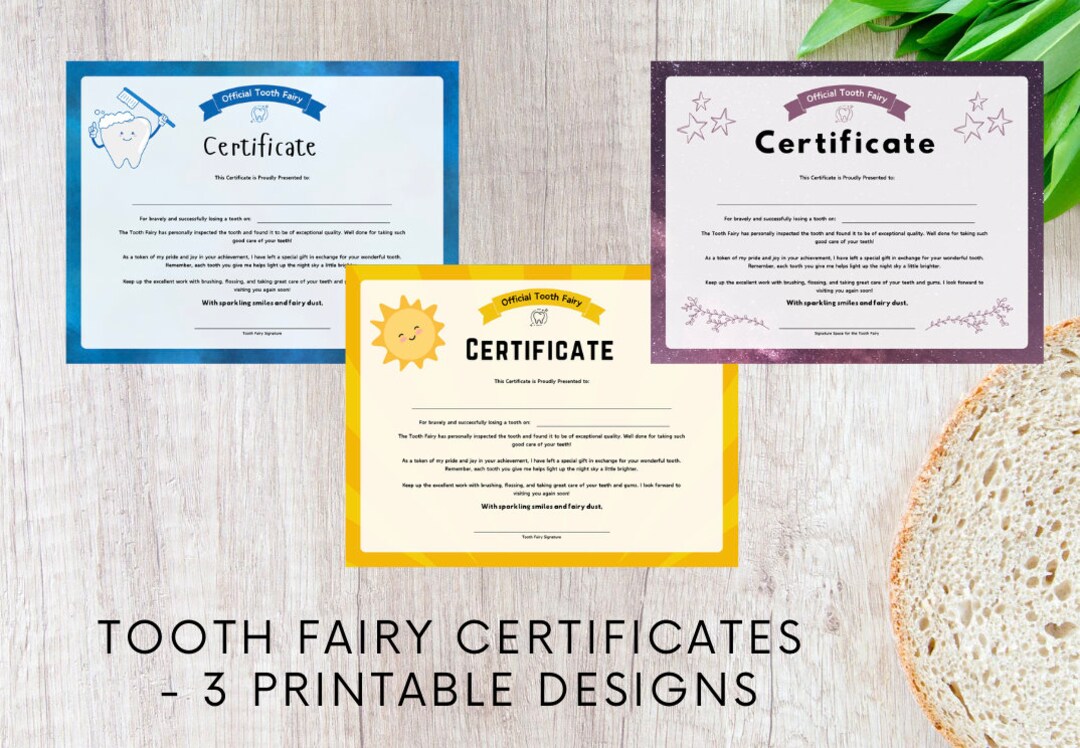 Tooth Fairy Certificate | Official Tooth | Tooth Fairy Printable ...