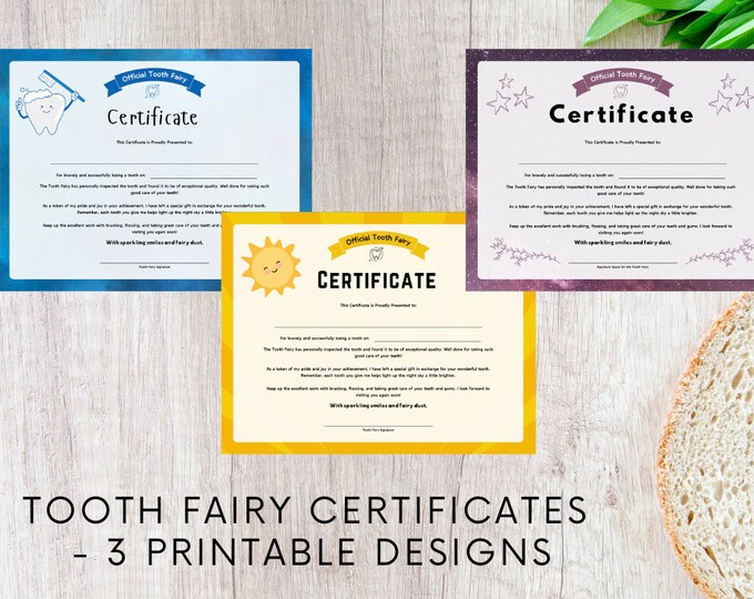 Boy Tooth Fairy Certificate for First Tooth and Printable Tooth Chart ...