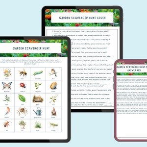 Garden Scavenger Hunt PDF Printable | Garden Clues for Kids | Search ...