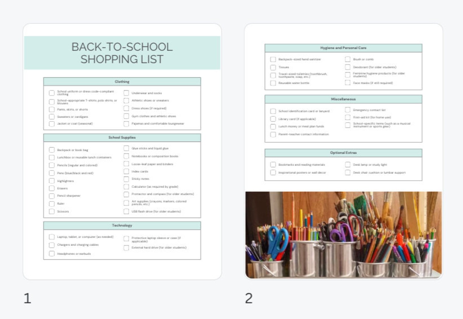 Back to School Shopping List Template: Editable Canva Checklist ...