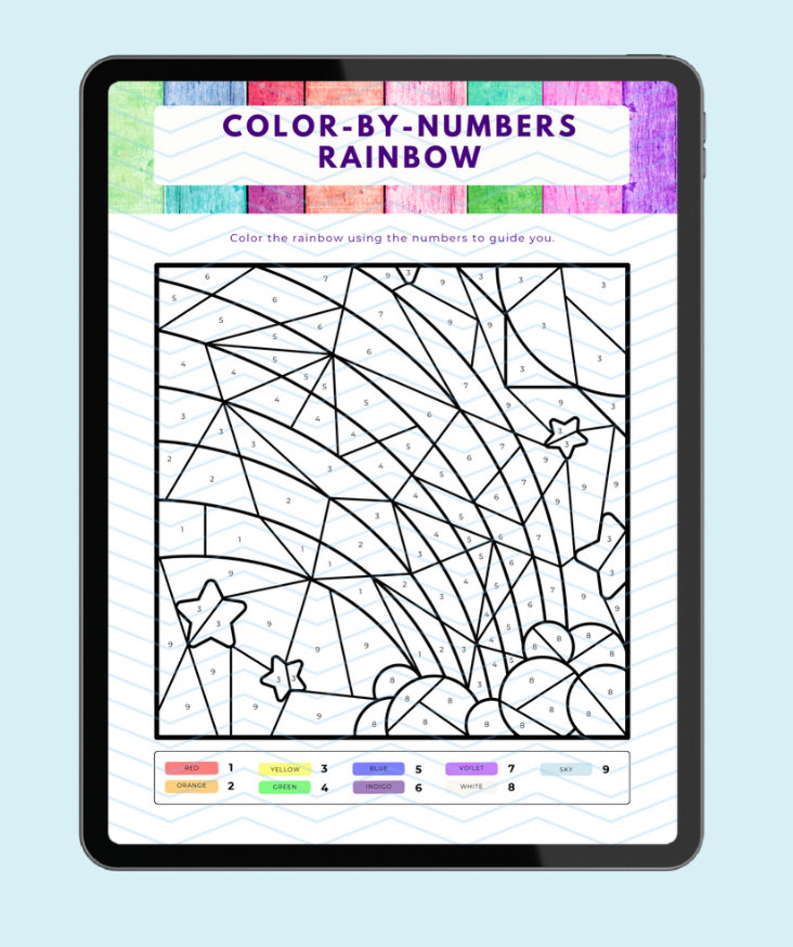 Color by Numbers Rainbow | Education Printable | Coloring Printable ...