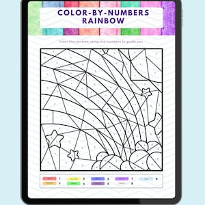 Color by Numbers Rainbow | Education Printable | Coloring Printable ...